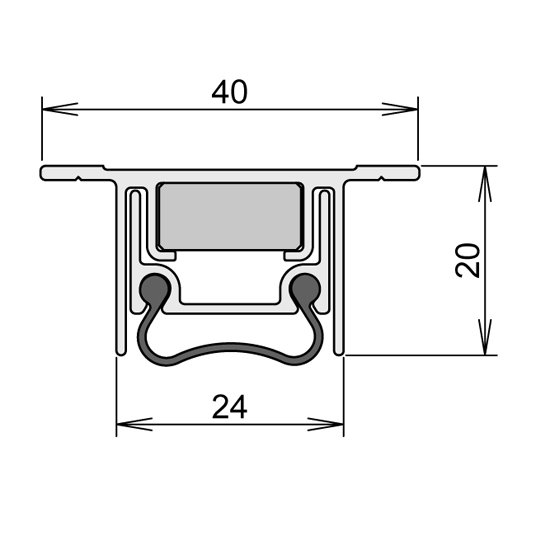 Athmer Türdichtung STADI BS BD 708mm 1-seitig +Zubeh.(5503)